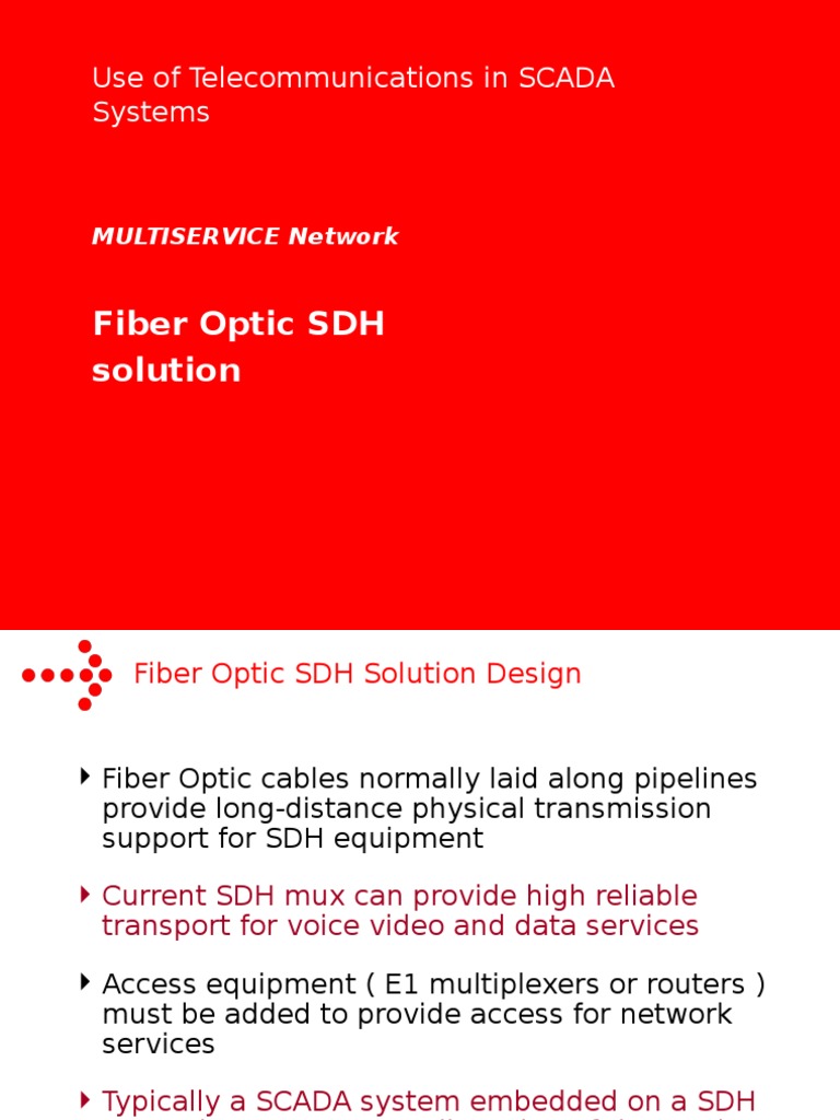 Fiber Optic SDH Solutions for SCADA | PDF