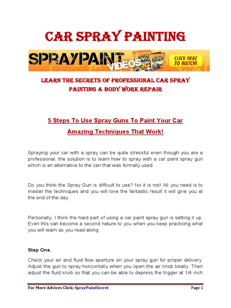 Car Spray Painting | PDF | Paint | Art Media