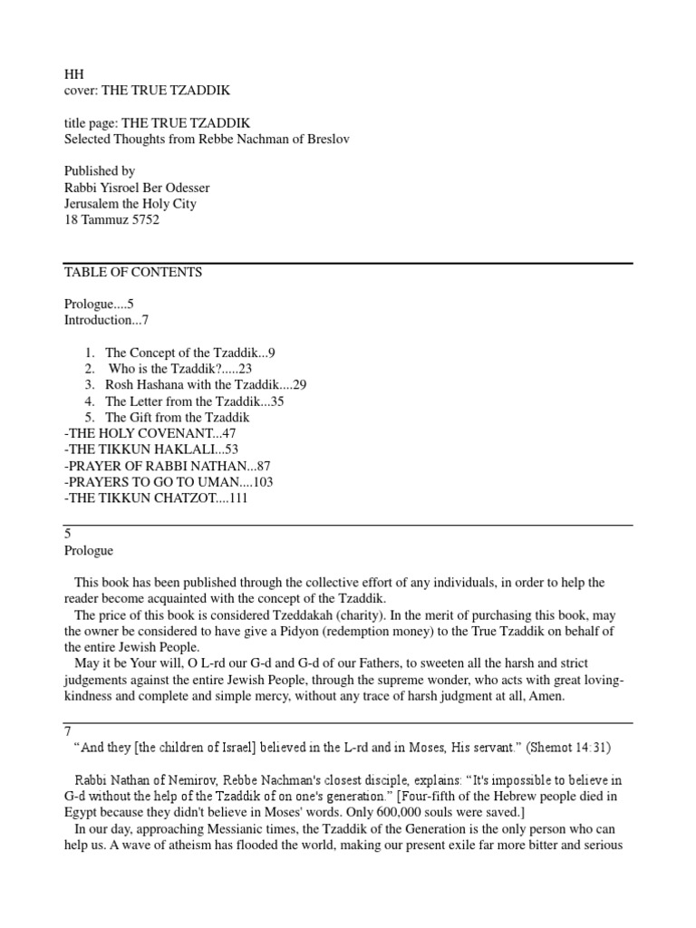 Understanding the True Tzaddik | PDF | Jewish Mysticism | Semitic Words ...
