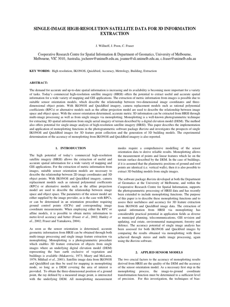 Single-Image High-Resolution Satellite Data For 3D Information ...