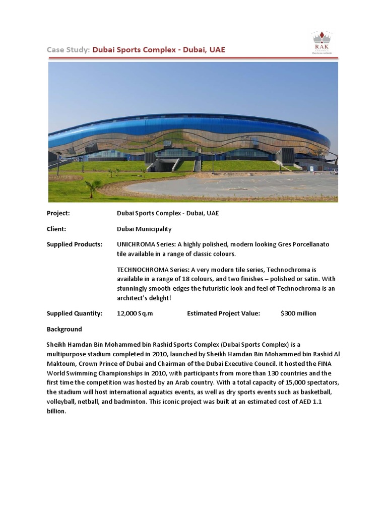 Dubai Sports Complex Case Study | PDF