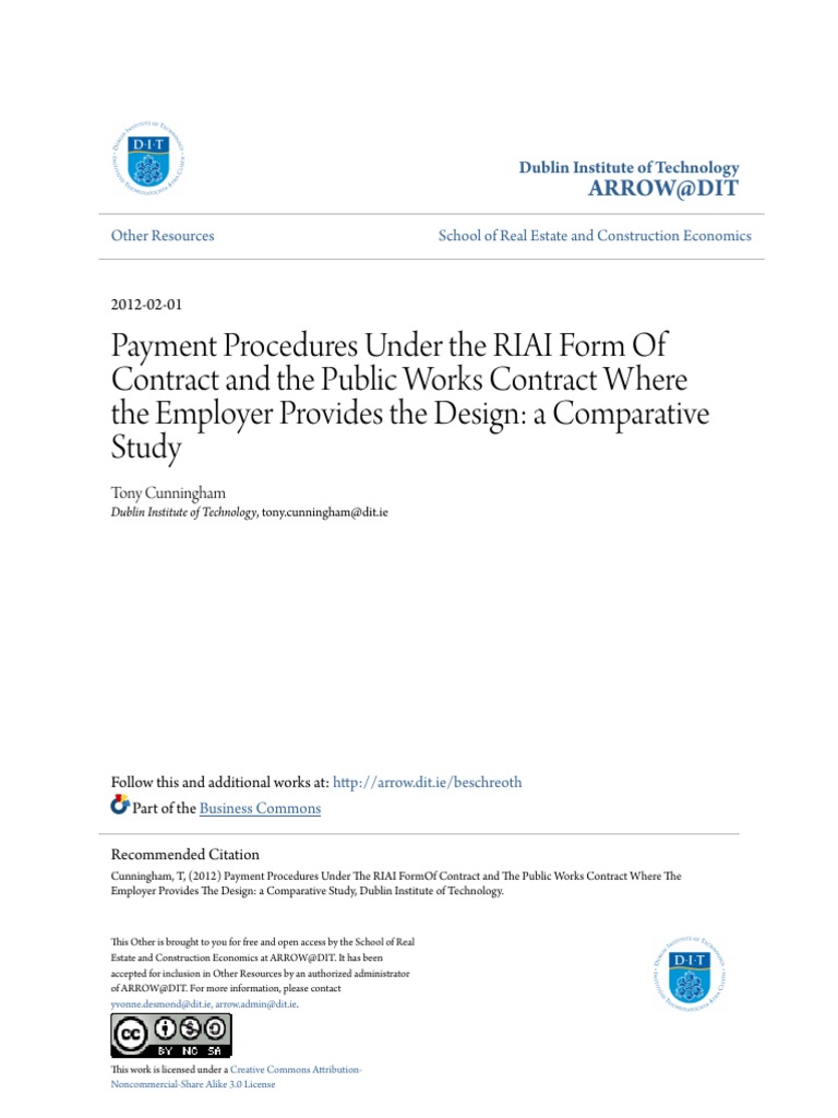 Payment Procedures Under The RIAI Form of Contract and The Public | PDF ...