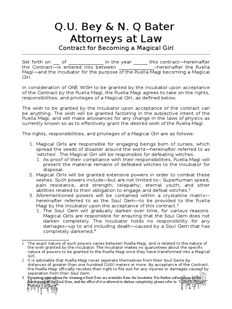 Magical Girl Contract | PDF