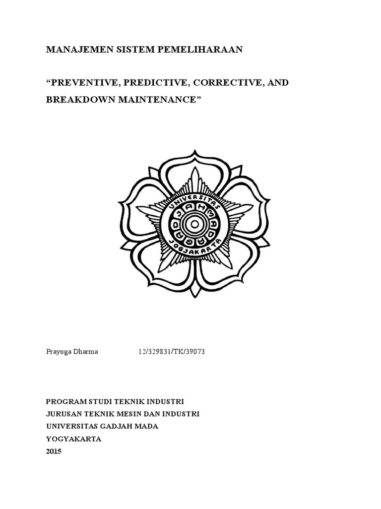 Manajemen Sistem Pemeliharaan "Preventive, Predictive, Corrective, and ...