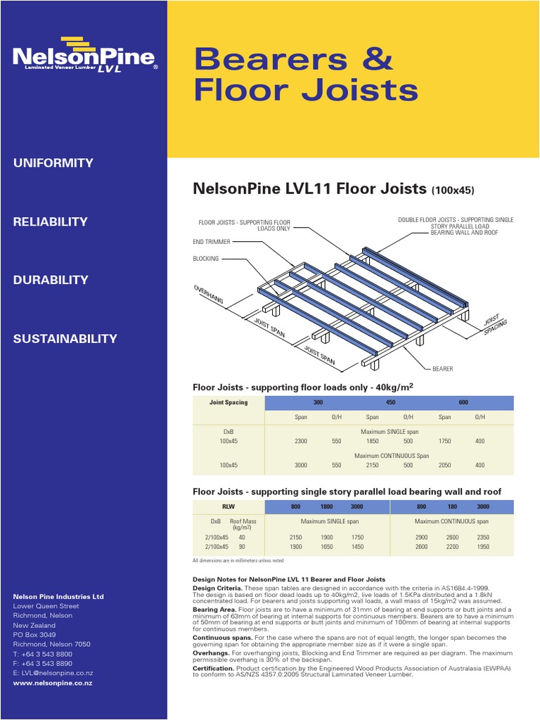 Bearers and Floor Joists | PDF | Building Engineering | Woodworking