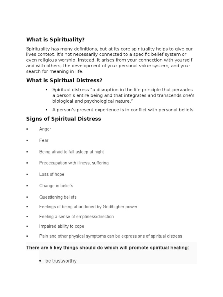 Spiritual Distress | PDF | Spirituality | Pain