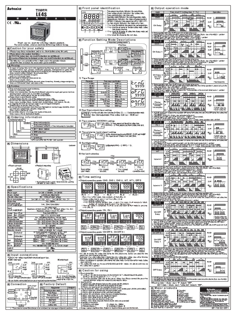 Timer Le4s Autonics | Relay | Signal (Electrical Engineering)