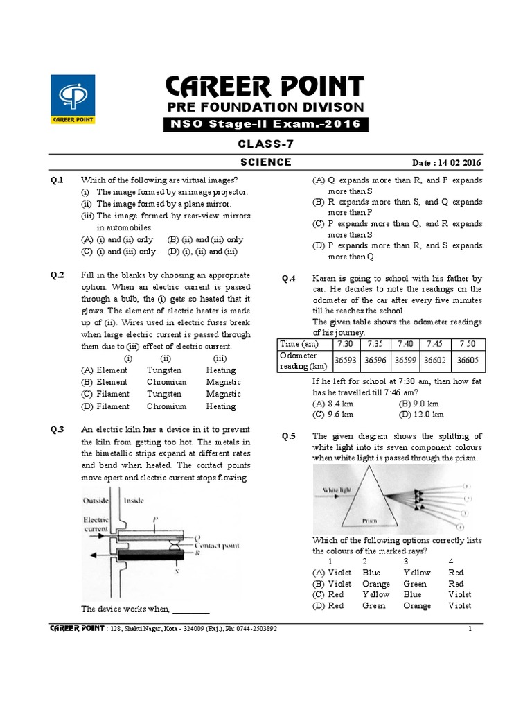 Class 7 Nso Paper | PDF | Lung | Wool