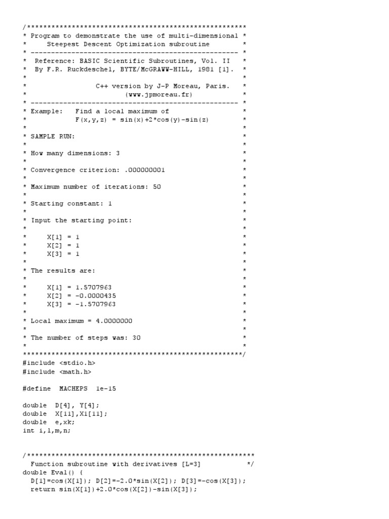 Cplus Steepds CPP | PDF | Subroutine | Applied Mathematics