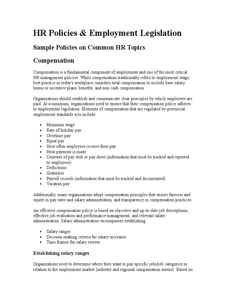 HR Policies | PDF | Incentive | Employment