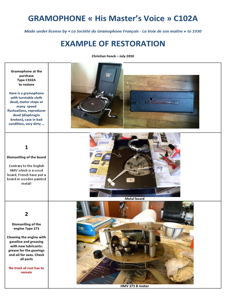 Restoration Gramophone Pdf Phonograph Manmade Materials