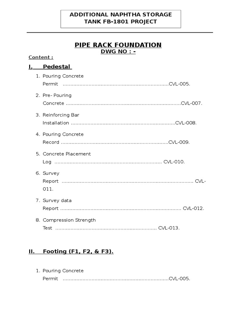 Naphtha Storage Tank FB-1801 Project Guide | PDF