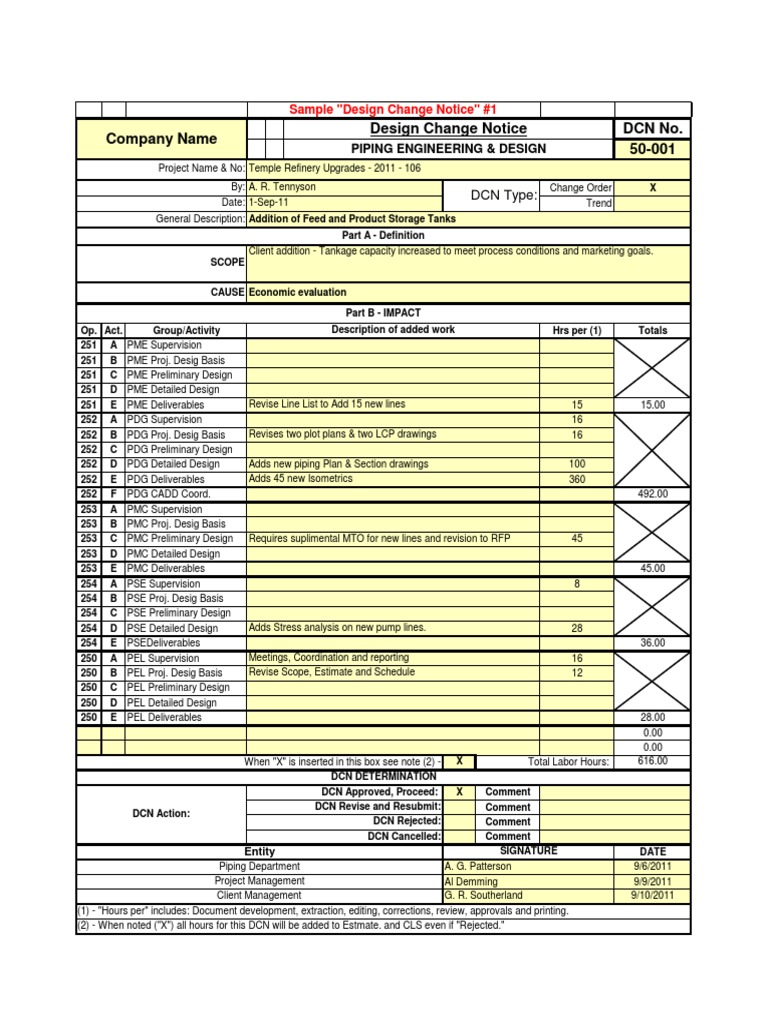-5 DCN - Design Change Notice | Project Management | Technology