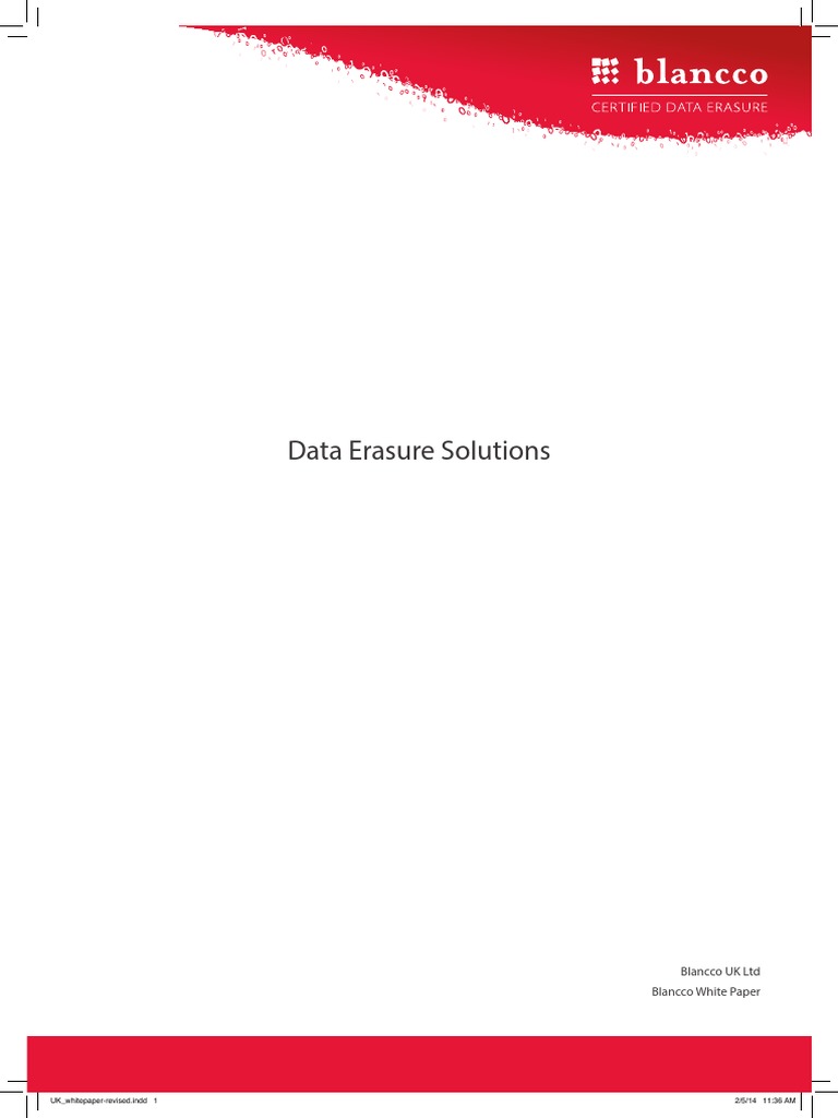 Data Erasure Solutions: Blancco UK LTD Blancco White Paper | Download ...