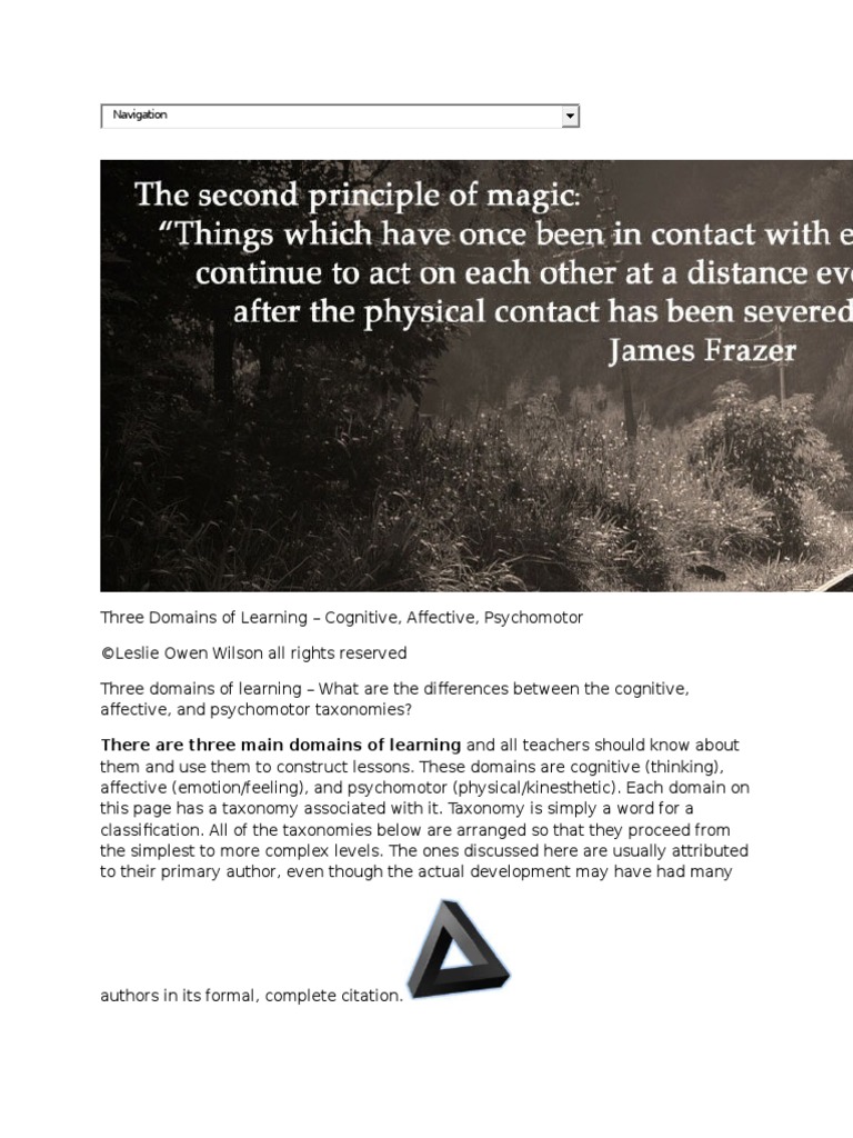 Three Domains of Learning | PDF | Affect (Psychology) | Learning