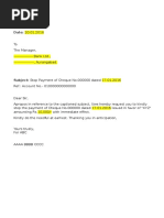 Letter Sample - Overdraft Request | PDF | Overdraft | Banking