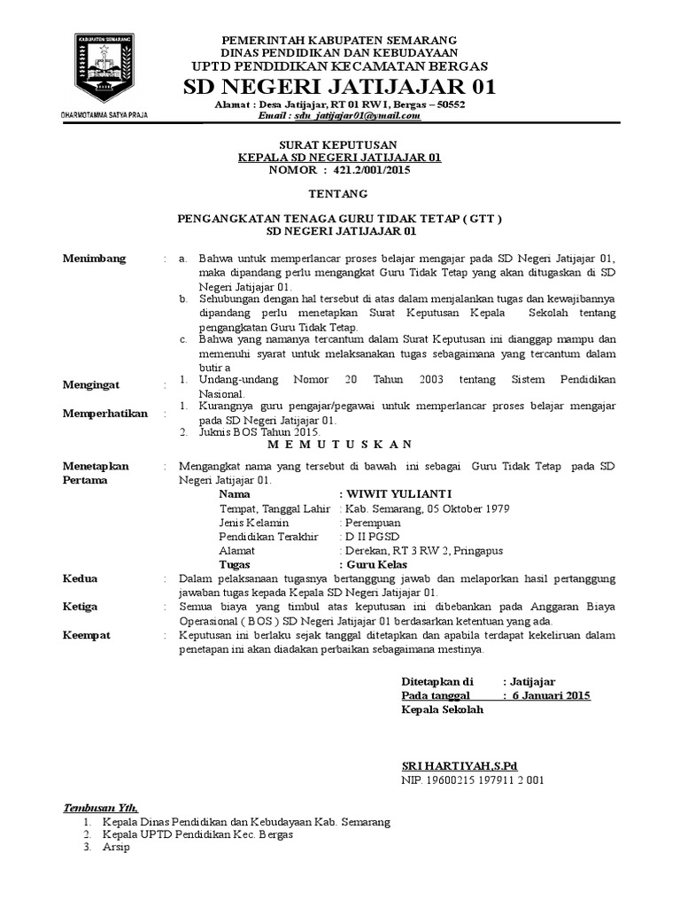 Contoh Pembuatan SK Guru Yayasan | PDF