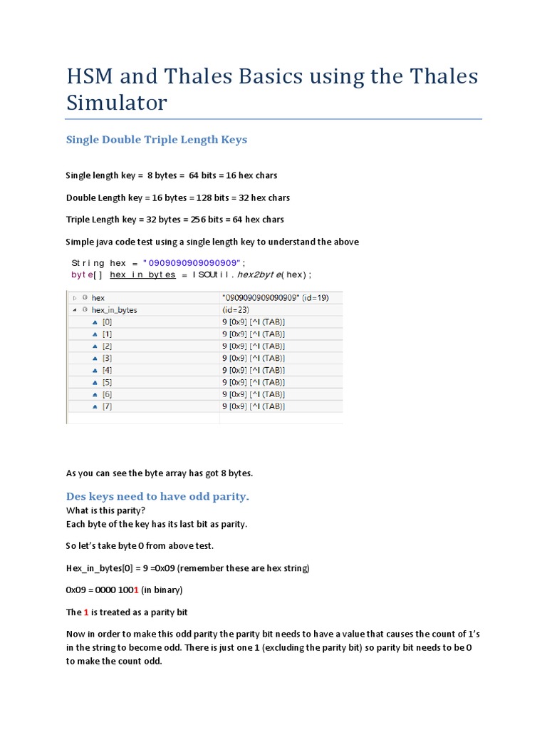 HSM and Thales Basics Using The Thales Simulator PDF | PDF | Bit | Encryption