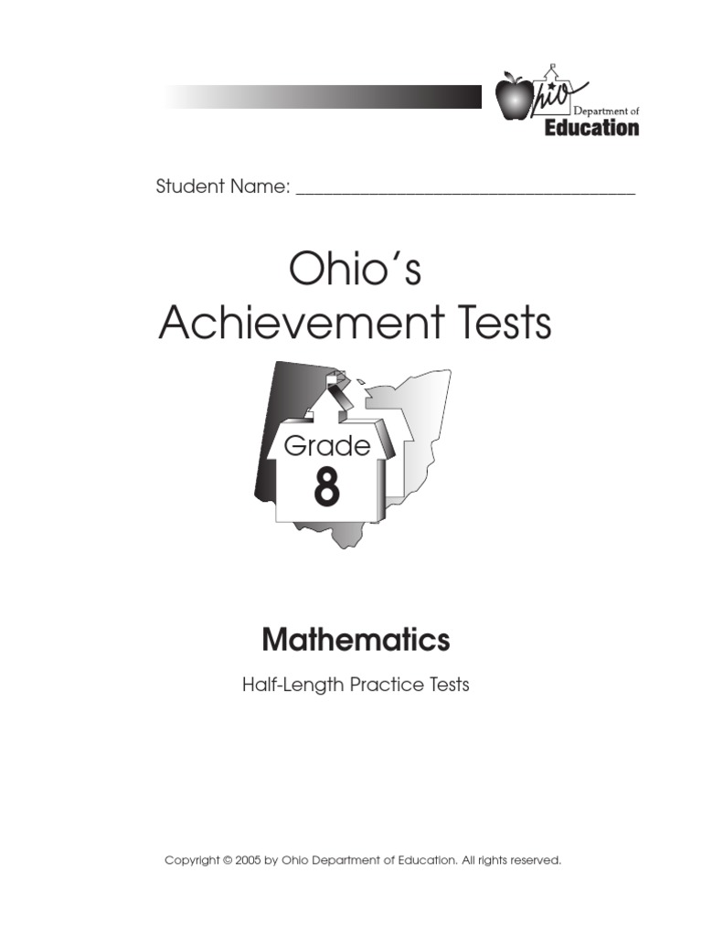 Ohio's Achievement Tests: Mathematics | PDF | Density | Multiple Choice