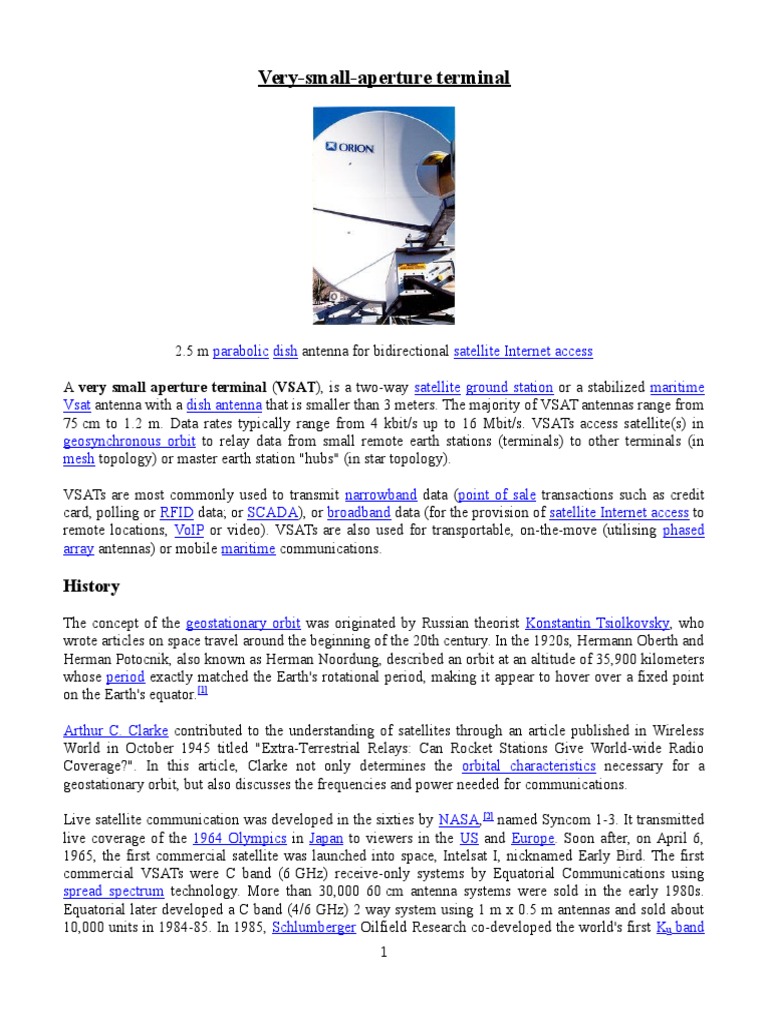 VSAT System | Very Small Aperture Terminal | Telecommunications