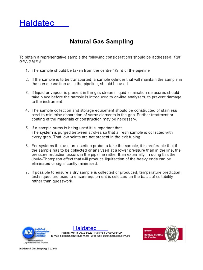 Best Practices for Natural Gas Sampling | PDF | Technology & Engineering