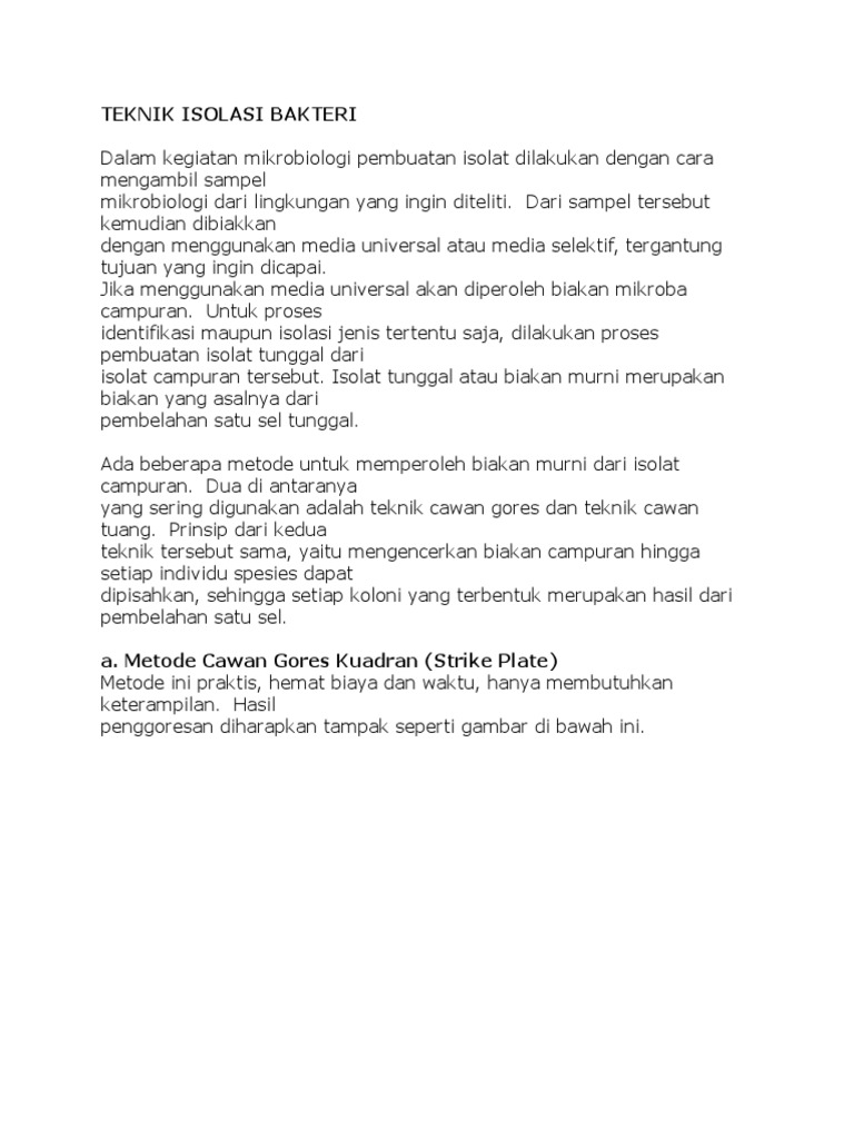 Teknik Isolasi Bakteri | PDF