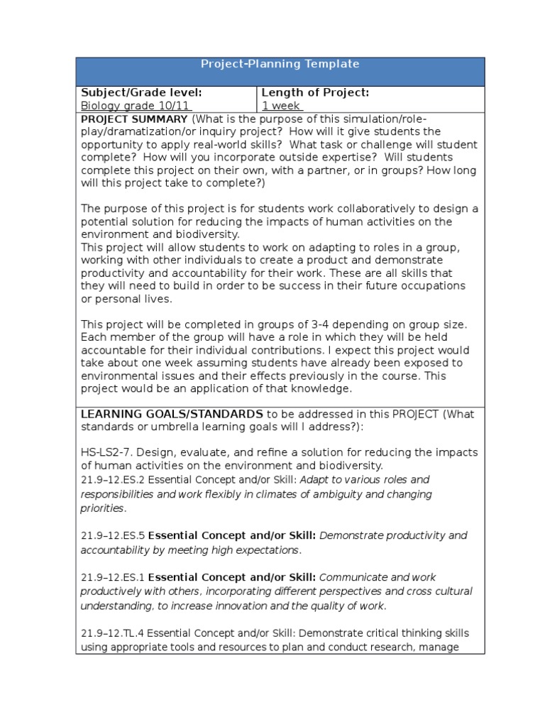Collaborative Environmental Solutions Project | PDF | Educational ...