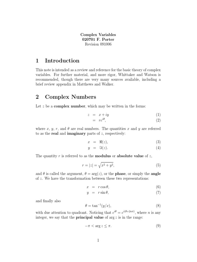 Complex Variables | PDF | Series (Mathematics) | Power Series