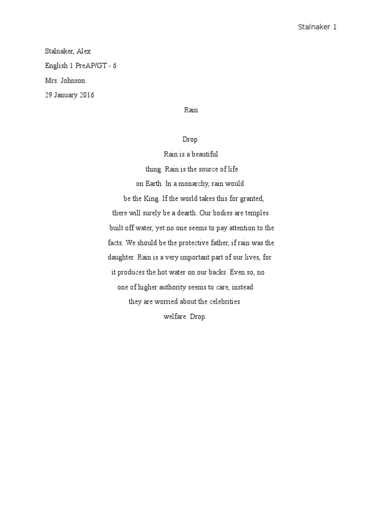 The Importance of Rain in Life | PDF