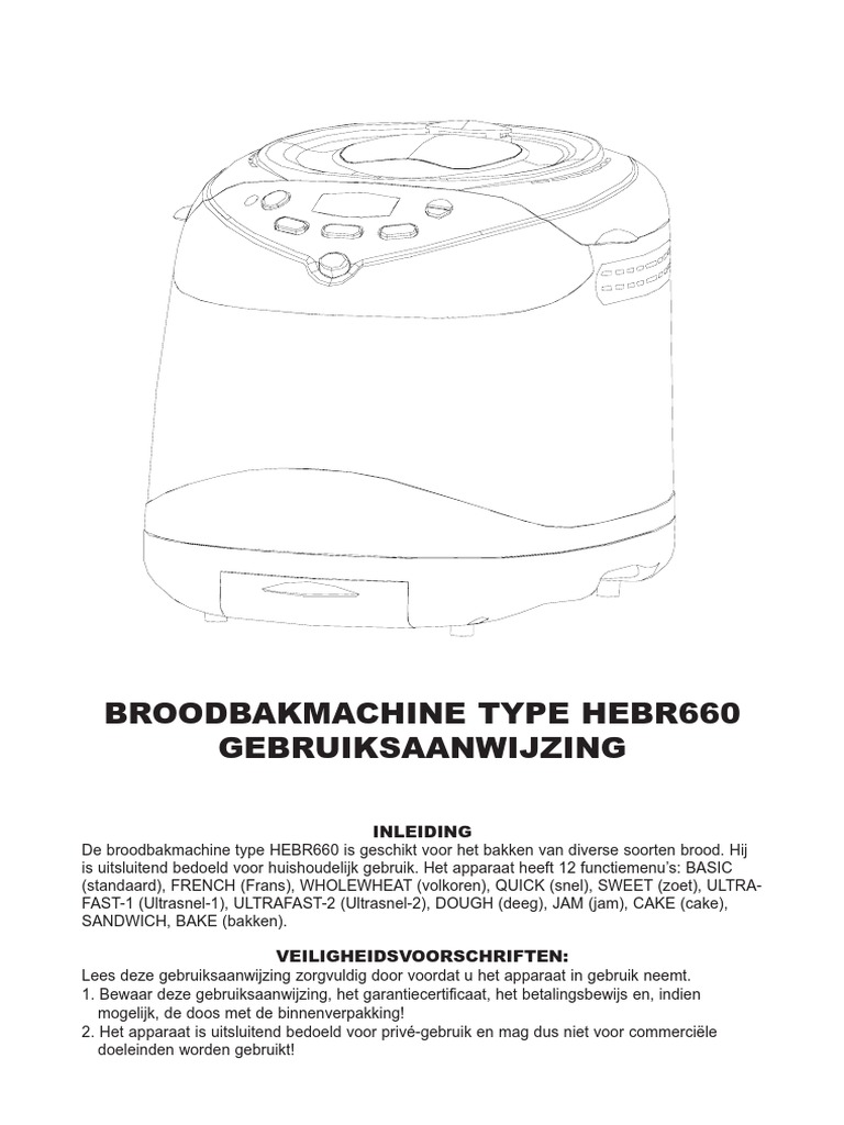 20101222br660man (NL) Broodbakmachine | PDF