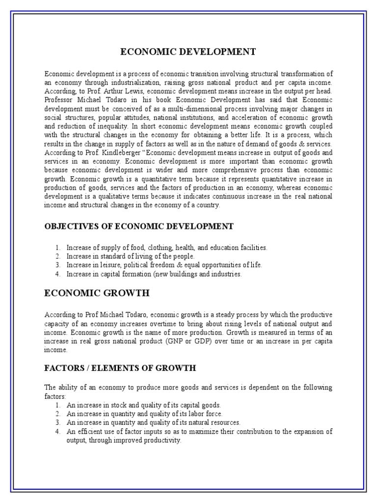 Eco Assignment | PDF | Economic Growth | Economic Development