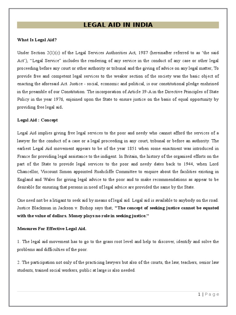 Legal Aid | Legal Aid | Government Of India