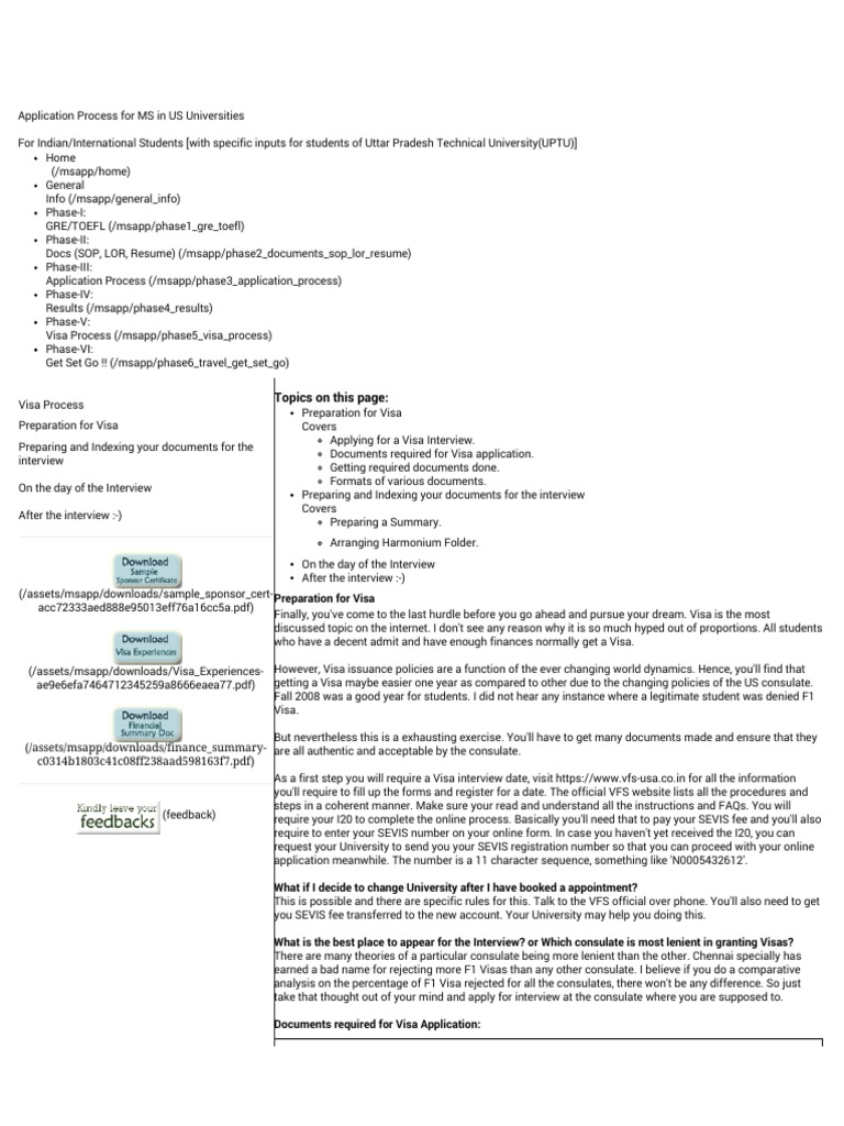 Phase-III The F1 Visa Process Application Process For MS in US ...