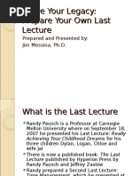 The Last Lecture - 1 | PDF