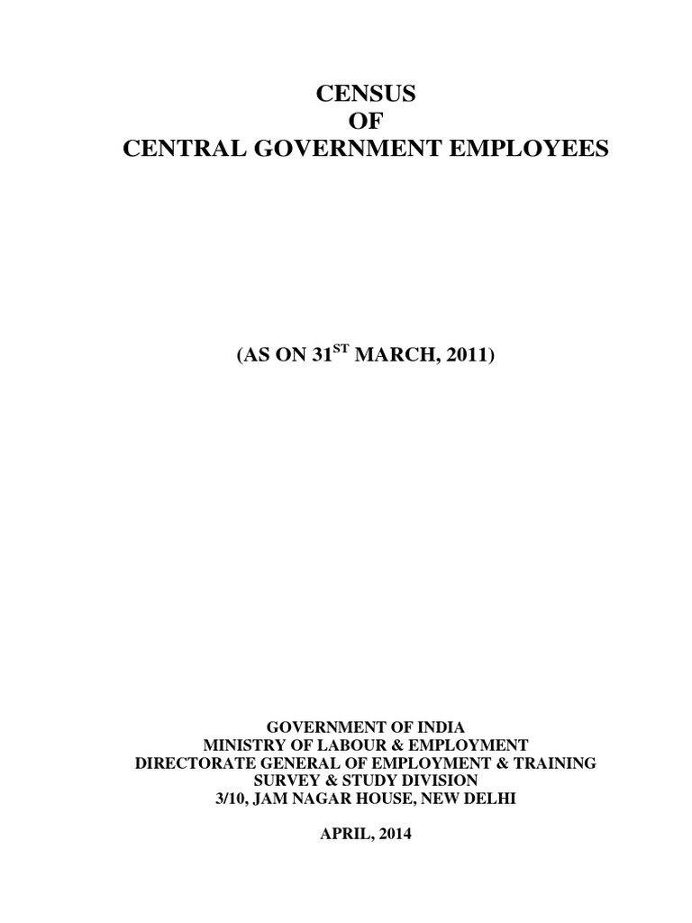 Ministry of Labour Government Employee Census Report 2011 | PDF ...