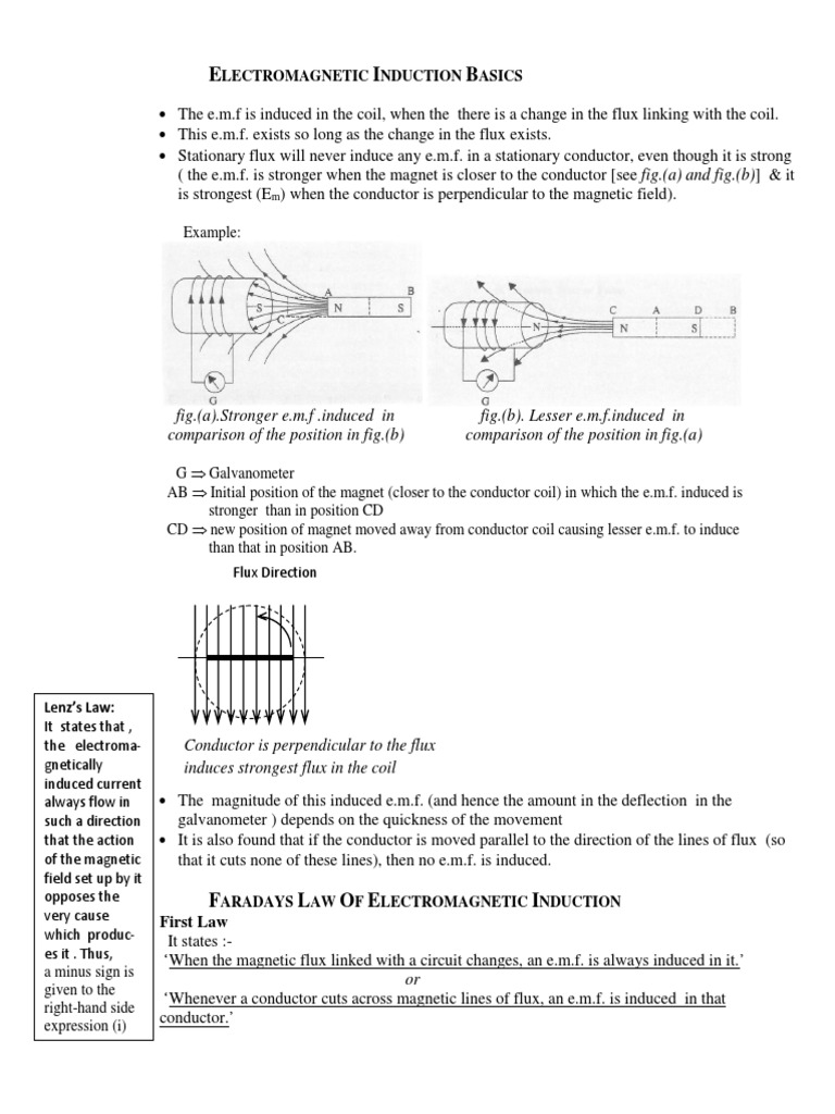 Electromagnetic Induction Basics | PDF | Electromagnetic Induction ...