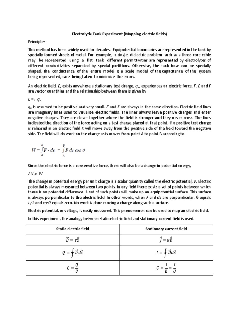 Electrolytic Tank ExperimentLabSheet | PDF | Electric Field | Electricity