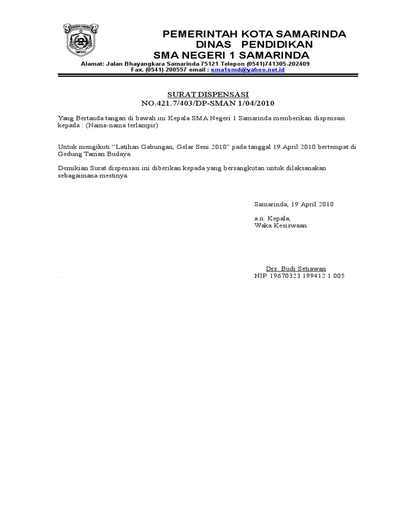 Surat Dispen | PDF