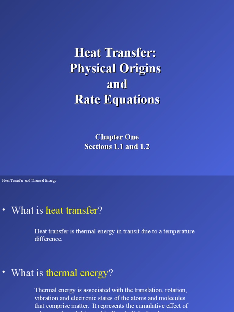 Heat Transfer: Physical Origins and Rate Equations | PDF | Heat ...