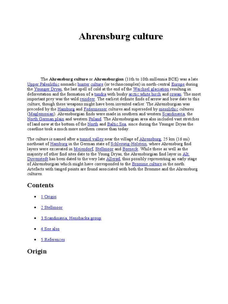 Ahrensburg Culture | PDF | Geological Epochs | Stone Age