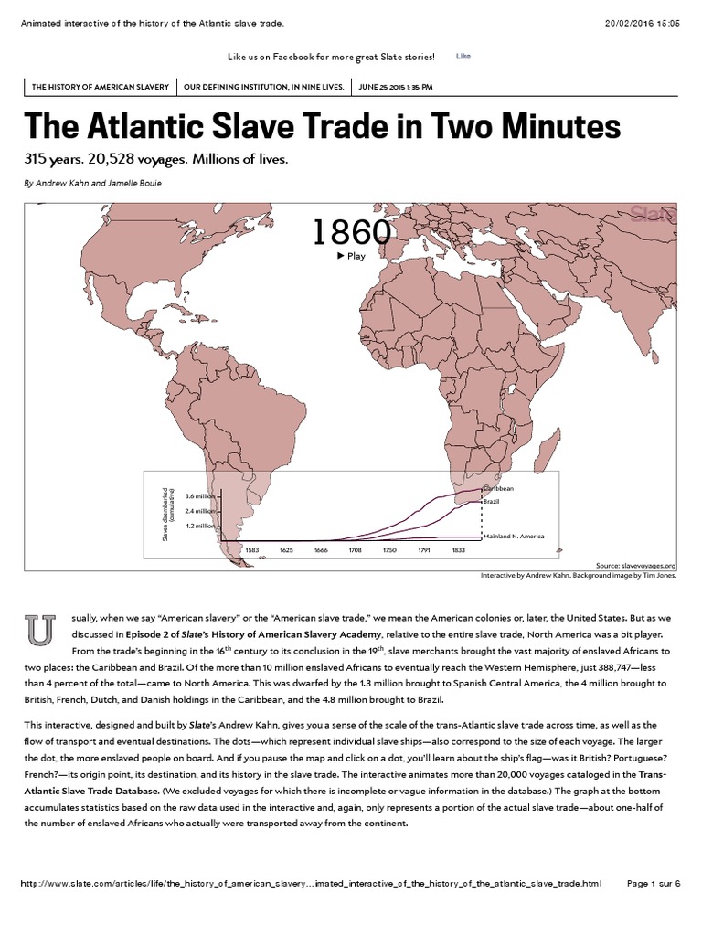 Animated Interactive of The History of The Atlantic Slave Trade. | PDF ...
