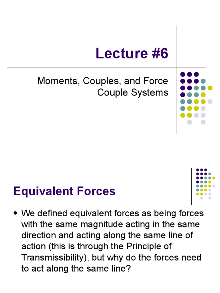 6-Moments Couples and Force Couple Systems | PDF | Cartesian Coordinate ...