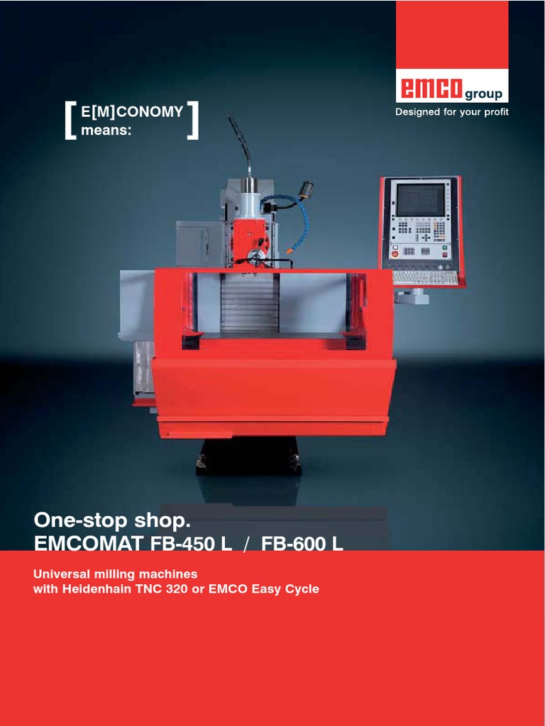 Milling Machine EMCOMAT FB 450L 600L En | Machining | Manufactured Goods