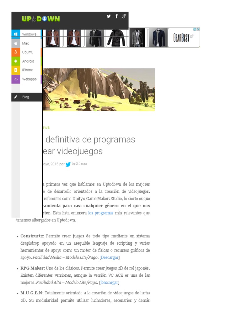 La Lista Definitiva de Programas para Crear Videojuegos | PDF | Entorno ...