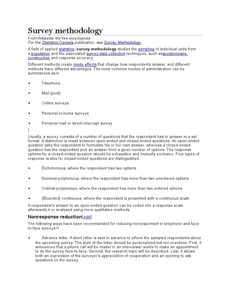 Survey Methodology 6 | PDF