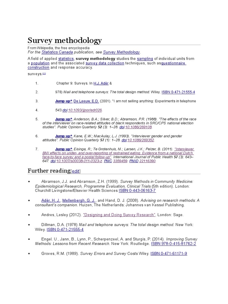 Survey Methodology 24 | PDF