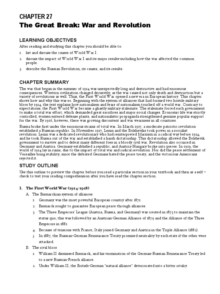 Chapter 27 - Summary & Outline | Vladimir Lenin | Bolsheviks