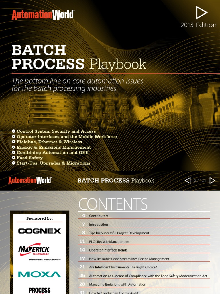 Batch Process Playbook - by Automation World - 2013 | PDF ...
