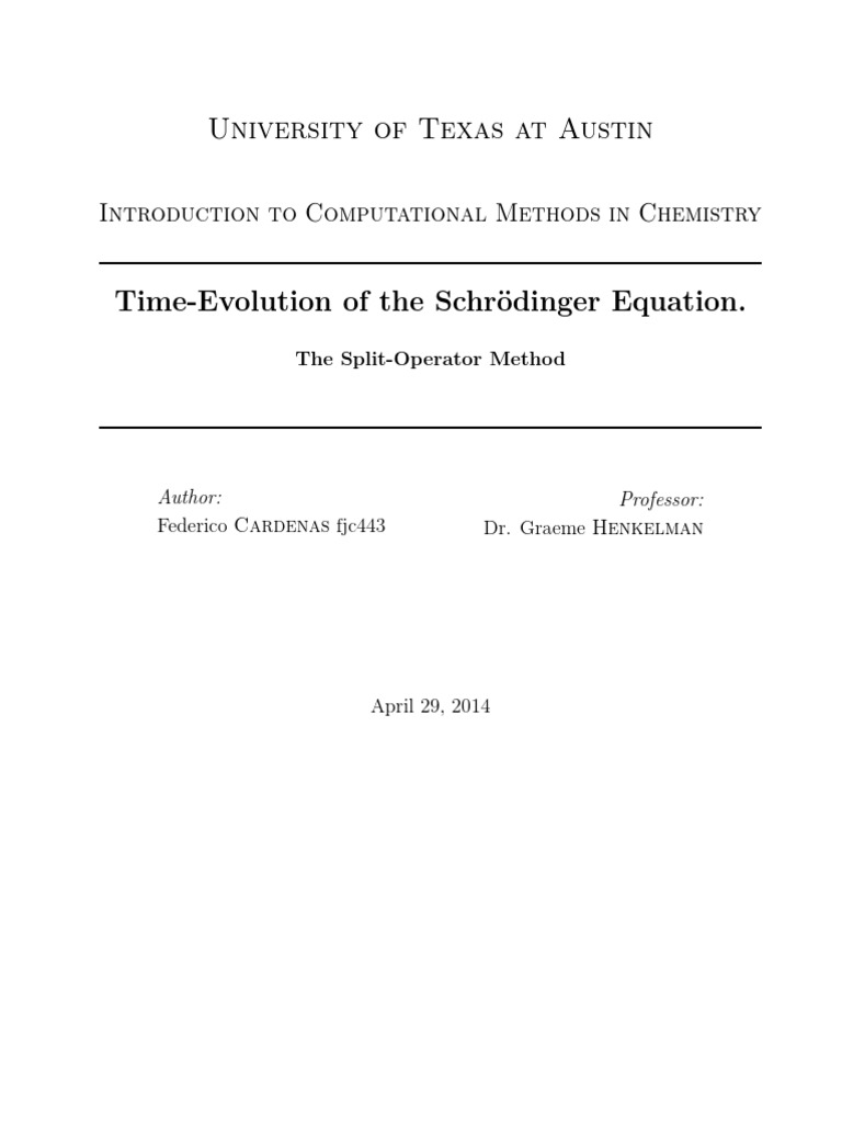 Split Operator Method | PDF | Hamiltonian (Quantum Mechanics ...