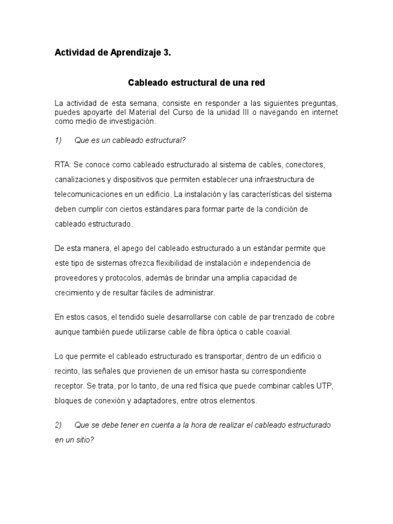 Introducción al Cableado Estructurado | PDF | Cable coaxial | Red de ...